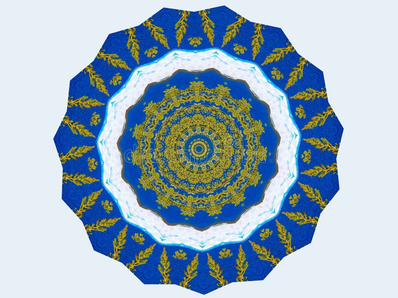 Snow Pattern Water and Plant Mandala Stock Photo - Image of flower ...