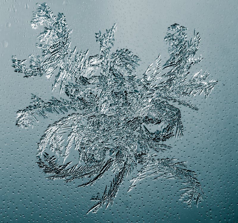 Snow Patterns on Glass As an Abstract Background Stock Photo - Image of ...
