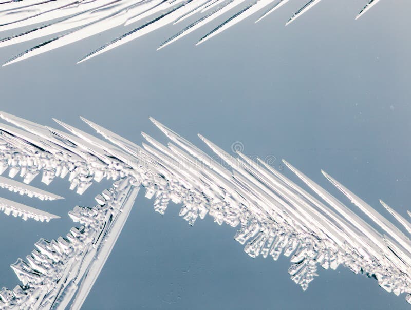 Snow Patterns on Glass As an Abstract Background Stock Image - Image of ...