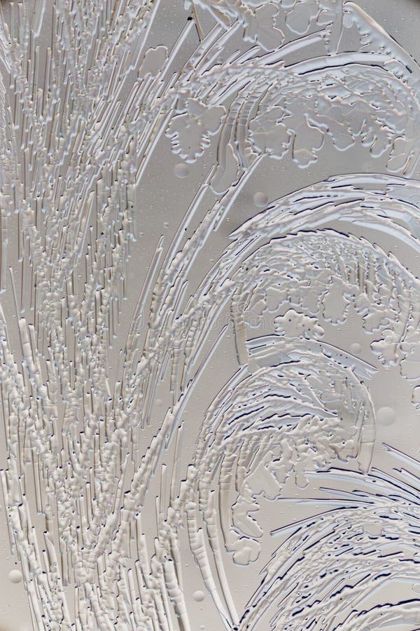 Snow Patterns on Glass As an Abstract Background Stock Image - Image of ...