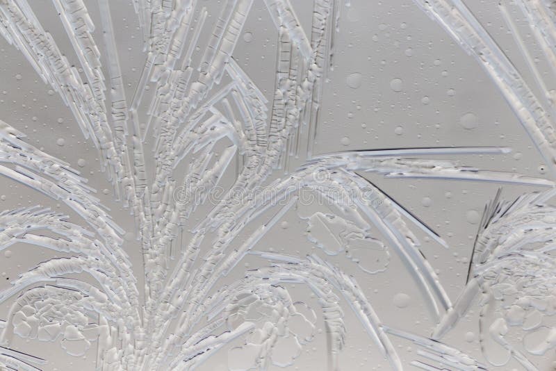 Snow Patterns on Glass As an Abstract Background Stock Photo - Image of ...