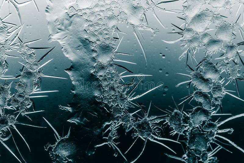 Snow Patterns on Glass As an Abstract Background Stock Photo - Image of ...