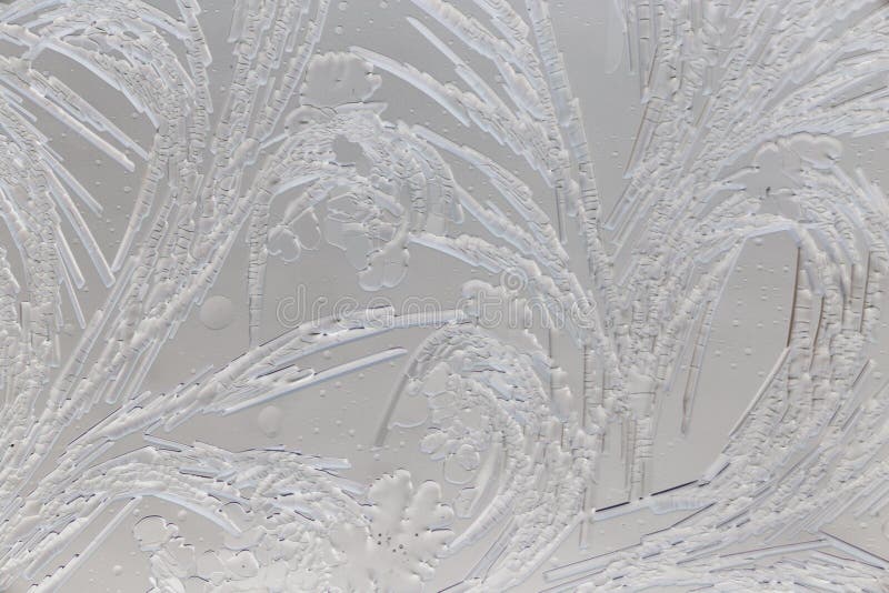 Snow Patterns on Glass As an Abstract Background Stock Image - Image of ...