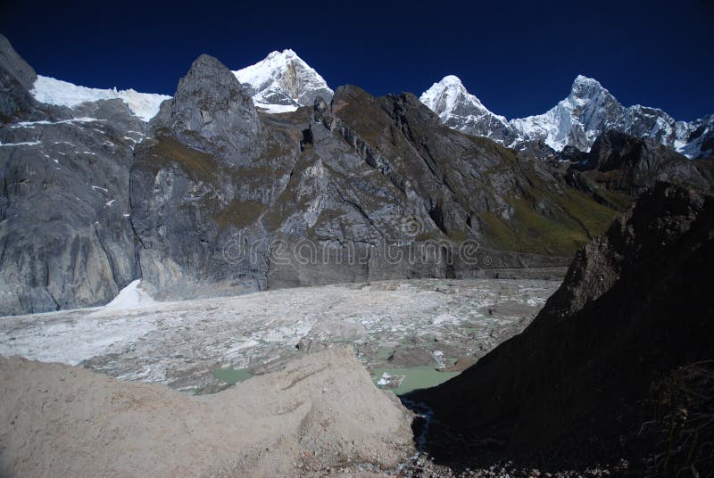 Snow Peaks and Mountains in Peru Stock Image - Image of cover, lakes ...