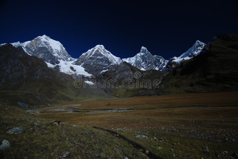 Snow Peaks and Mountains in Peru Stock Image - Image of lagoon ...