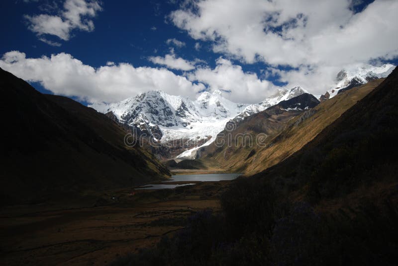 Snow Peaks and Mountains in Peru Stock Image - Image of scenic, lake ...