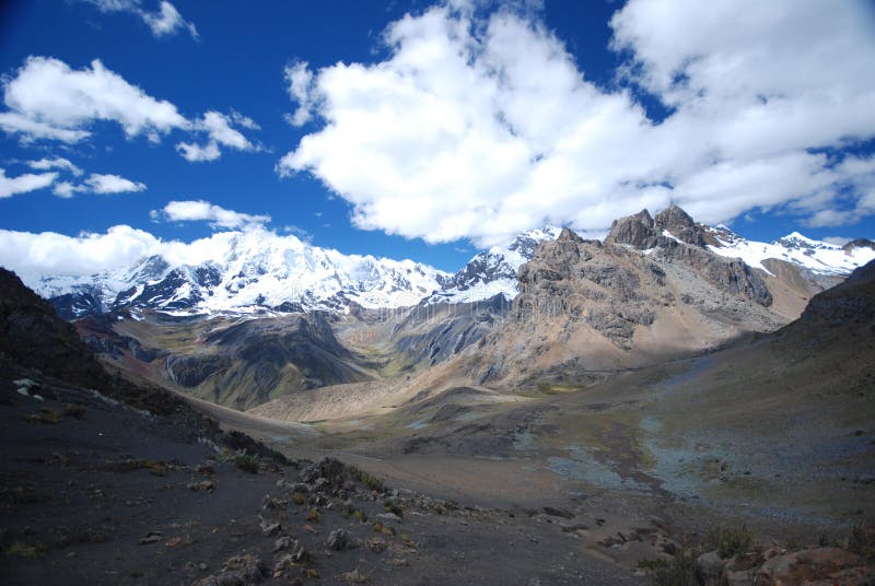 Snow peaks in Peru stock image. Image of peru, ridge - 12801401