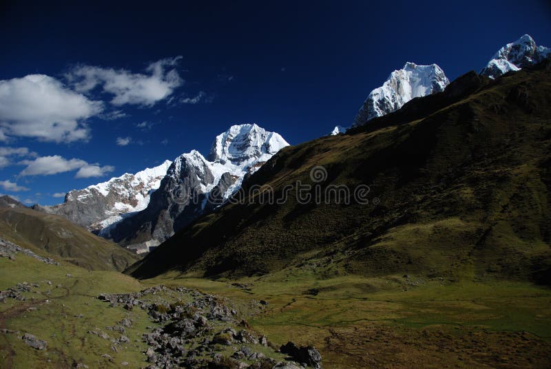 Snow peaks in Peru stock photo. Image of latin, mules - 12842274