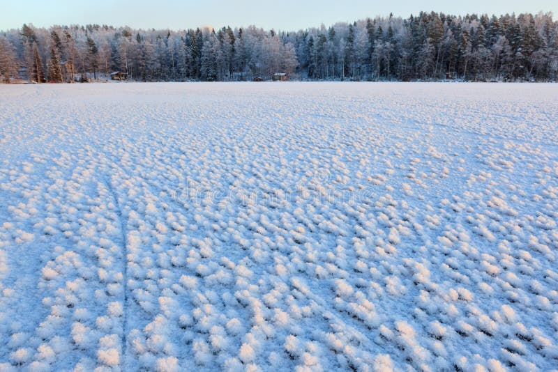 Snow Phenomenon Frozen Lake Stock Image - Image of snow, lakeside: 92212541