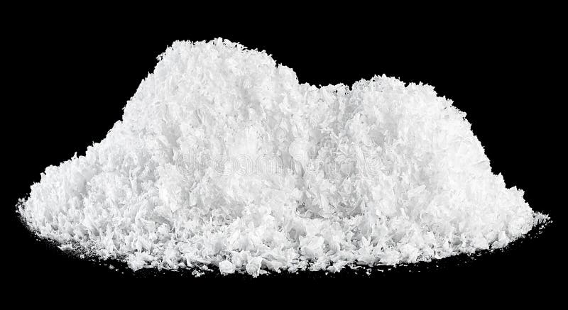 Snow Pile or Snow Drifts Isolated on Black Background. White Snow at ...