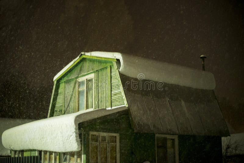 Snow pile on veranda roof stock image. Image of snowflakes - 350050047
