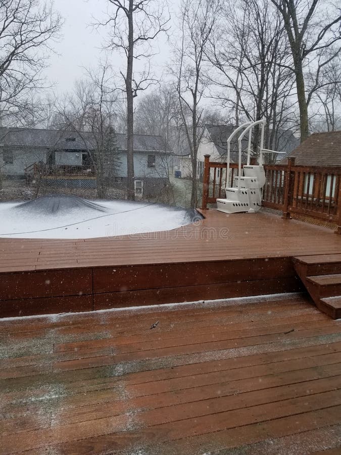 Covered deck stock photo. Image of winter, covered, deck - 127300818