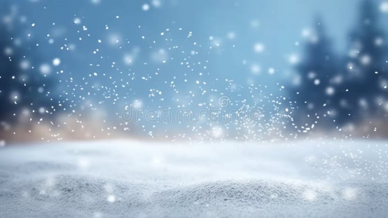 Snow Piles on the Ground and Falling Snow Background. Product Display ...