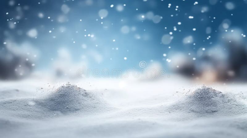 Snow Piles on the Ground and Falling Snow Background. Product Display ...