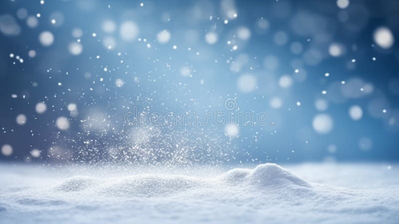 Snow Piles on the Ground and Falling Snow Background. Product Display ...