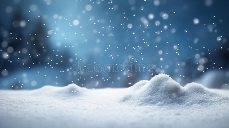 Snow Piles on the Ground and Falling Snow Background. Product Display ...