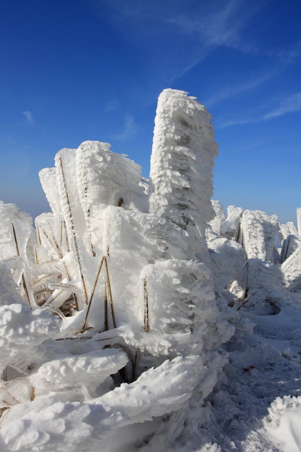 Snow pillars stock image. Image of condensation, vegetation - 13445111
