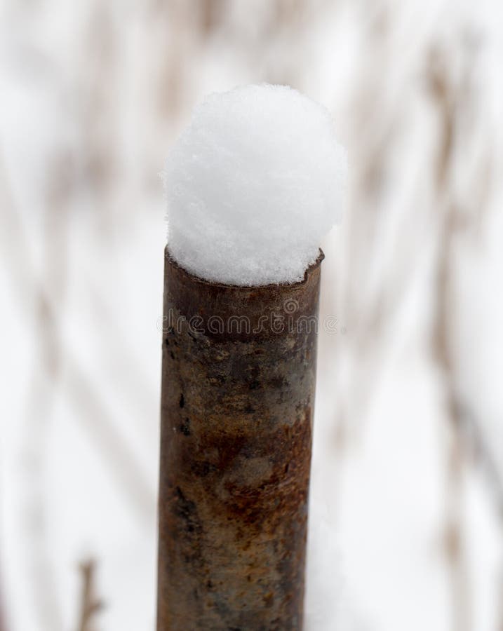Snow on the Pipe in the Winter Stock Photo - Image of fuel, main: 108561190
