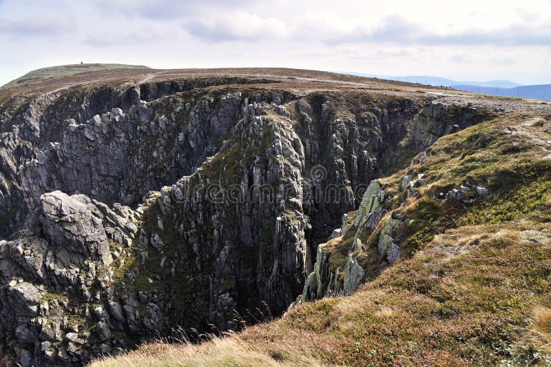 Snow pit stock photo. Image of ravine, scenery, krkonose - 28459906