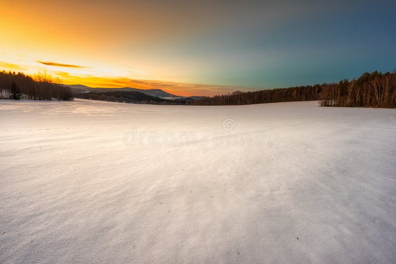 Snow Plain stock photo. Image of panoramic, nature, frost - 144283088