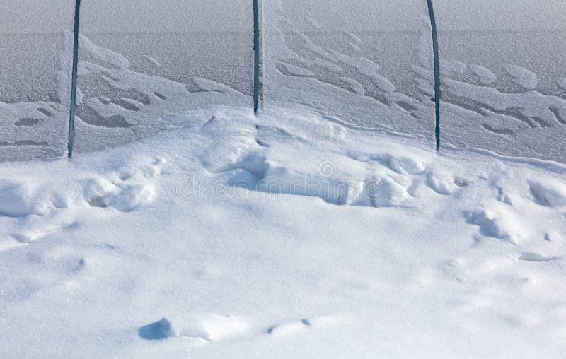 Snow on Plastic As an Abstract Background. Stock Image - Image of board ...