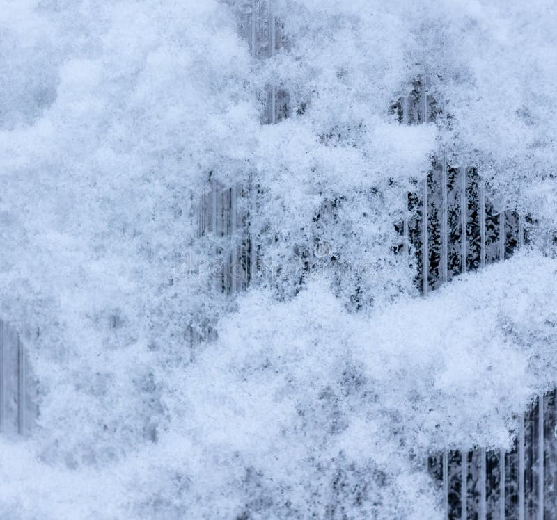 Snow on Plastic Glass As Background Stock Image - Image of design ...