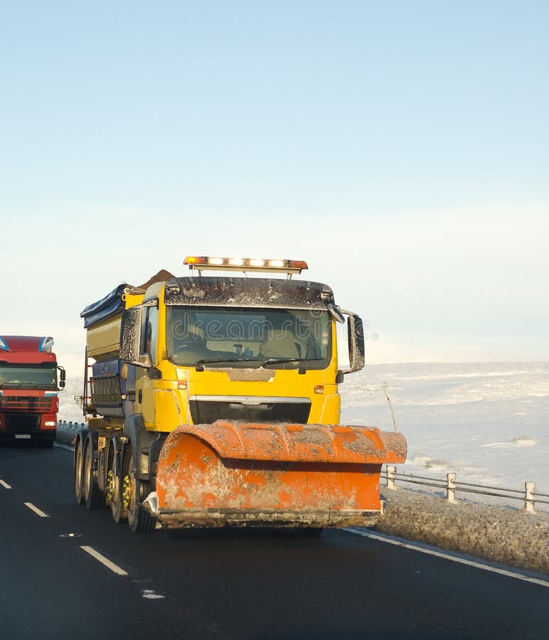 Snow Plough Truck Vehicle Ploughing Streets Highway during nor Easter ...