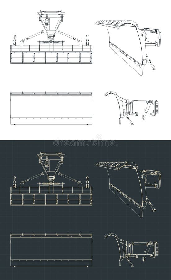 Snow plow blueprints stock vector. Illustration of plowing - 260824808