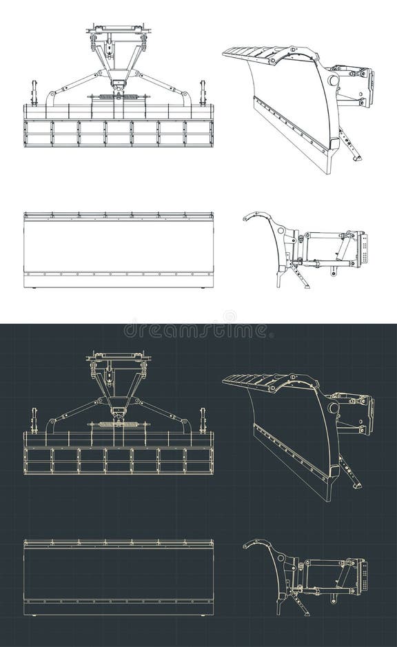 Snow plow blueprints stock vector. Illustration of plowing - 260824808