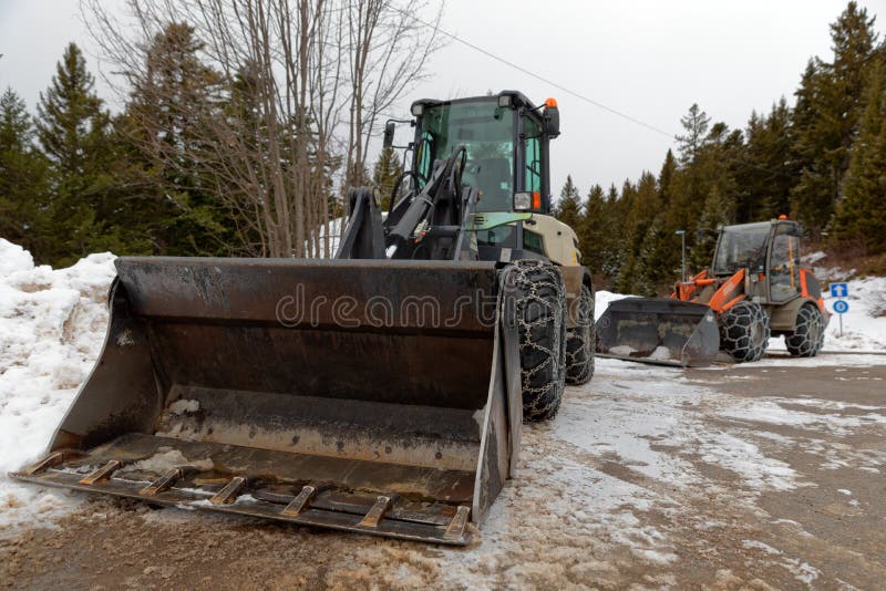 Snow Plow Machine Ready for Work Stock Image - Image of plow, snowfall ...