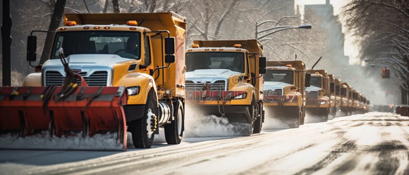 Snow Plow Pickup Trucks Equipped for Winter Weather and Efficient Snow ...