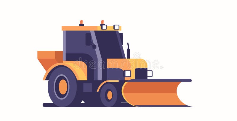 Snow Plow Tractor Icon Professional Cleaning Machine Winter Snow ...
