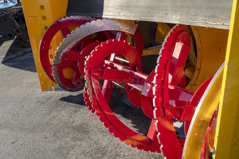 Snow Plow Tractor. Snow Removal Machine Close Up View Stock Image ...