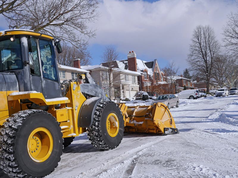 Snow plow at work stock photo. Image of working, residential - 138067352
