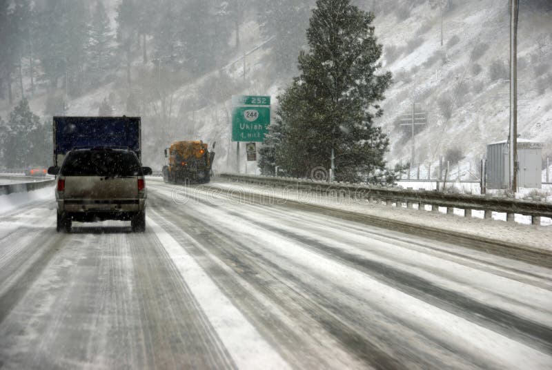 Snow Plows Keep the Road Open Stock Photo - Image of open, highway ...