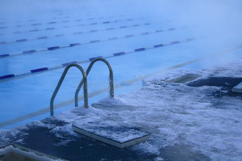 Snow pool stock photo. Image of winter, ladder, evaporation - 7528050