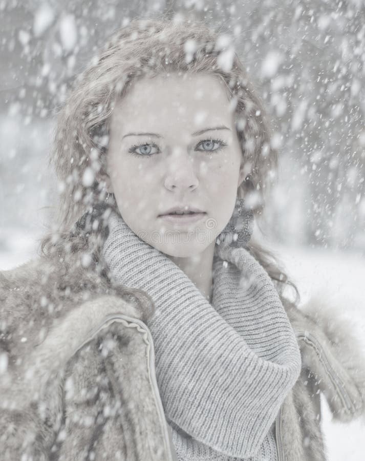 Snow portrait stock image. Image of person, beautiful - 21504201