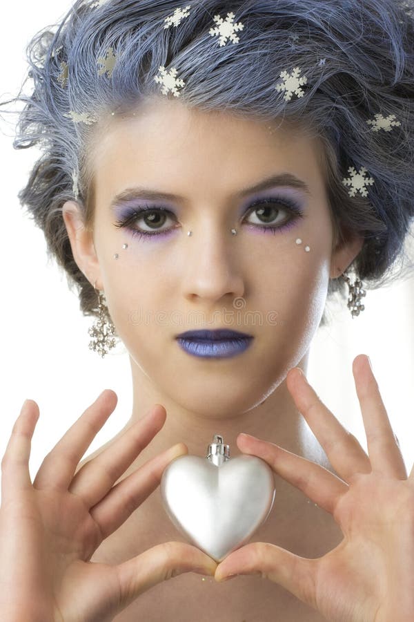 Snow Princess and the Heart Stock Image - Image of people, flake: 7008377