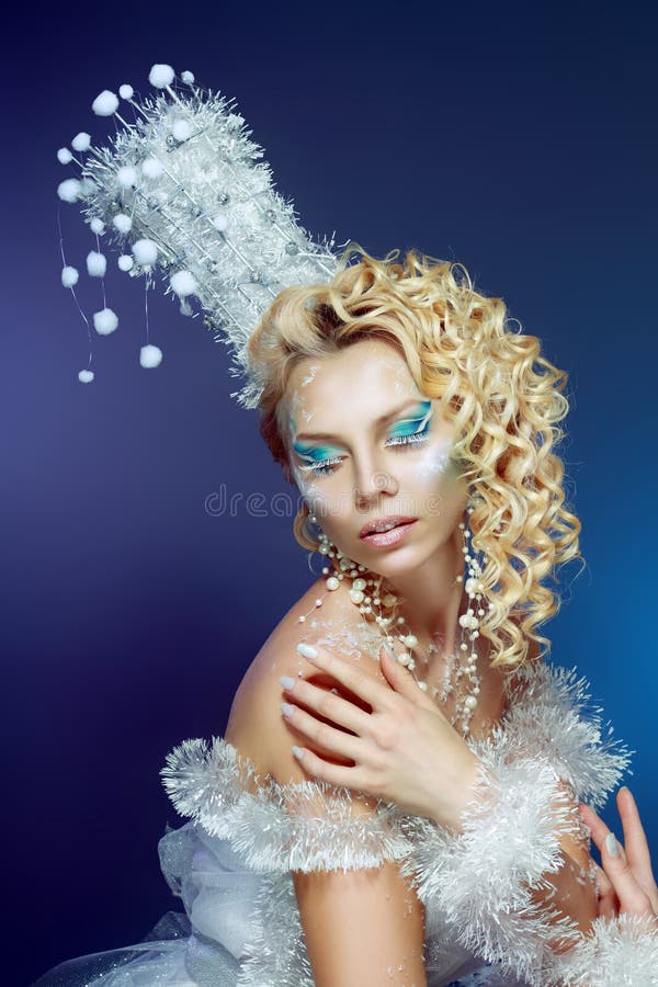 Snow-queen stock photo. Image of cold, model, ball, fashion - 28388398