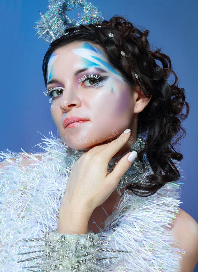 Snow-queen stock image. Image of blue, fashion, glamour - 36026219