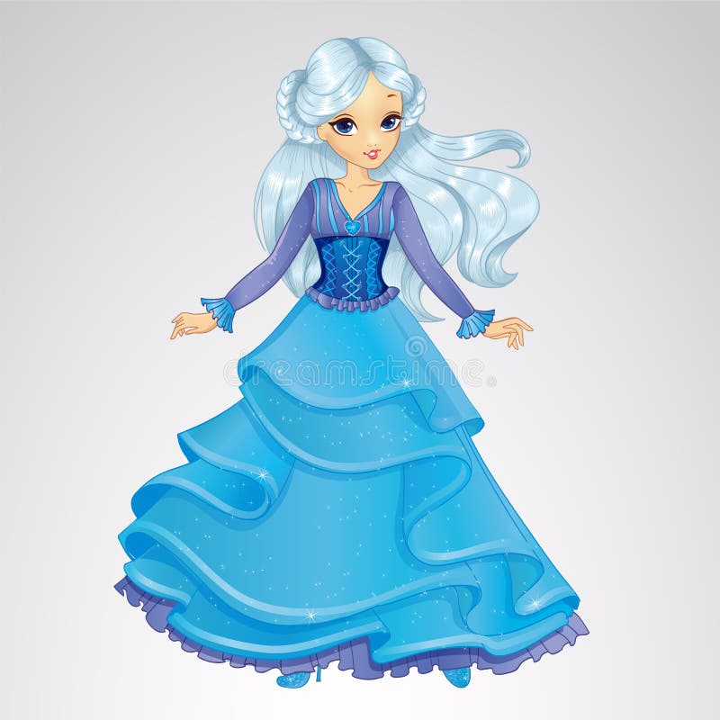 Snow Queen in Blue Dress stock vector. Illustration of city - 70904874