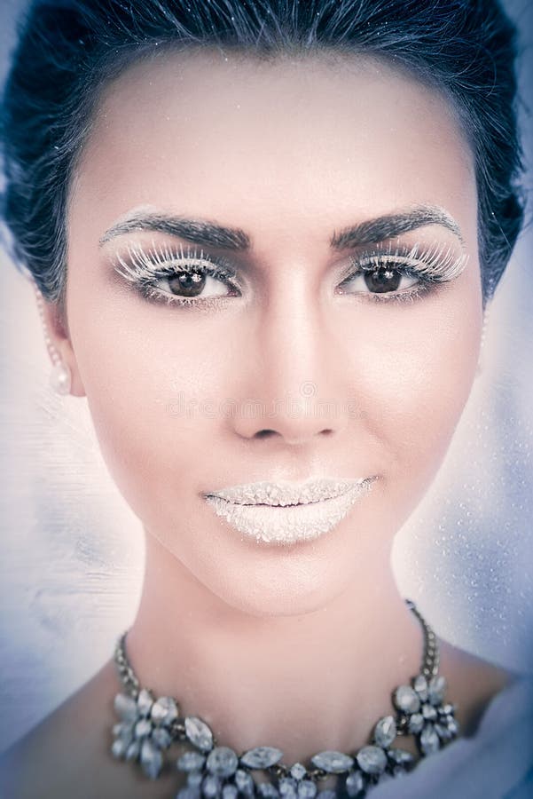 Snow Queen Concept Frozen Eyelashes Stock Photos - Free & Royalty-Free ...