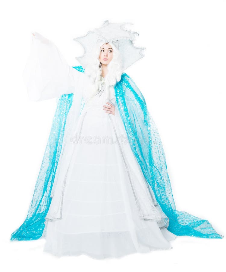 Snow Queen, Princess with Crown and Fur Coat. Winter Fairy Tale Stock ...