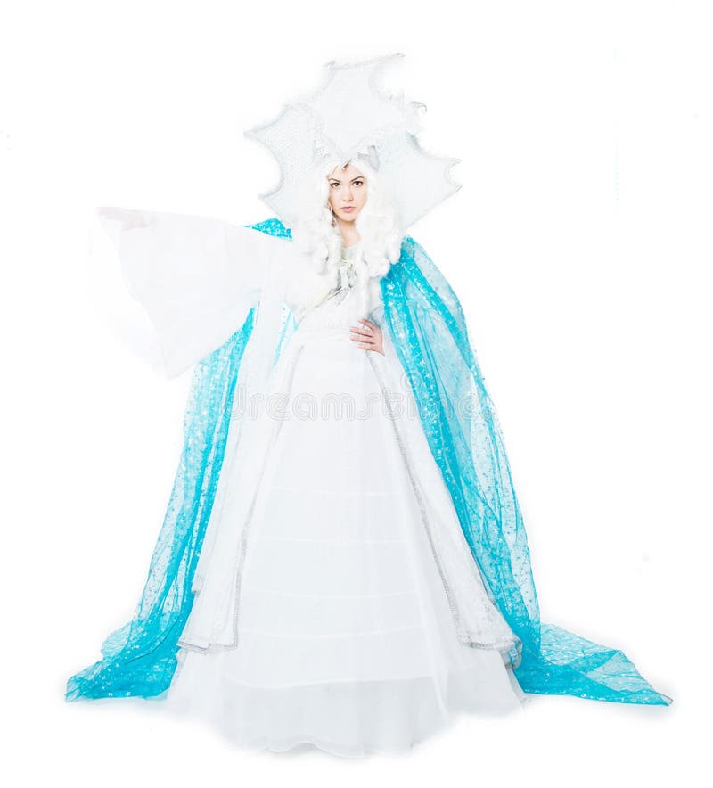 Snow Queen, Princess with Crown and Fur Coat. Winter Fairy Tale Stock ...