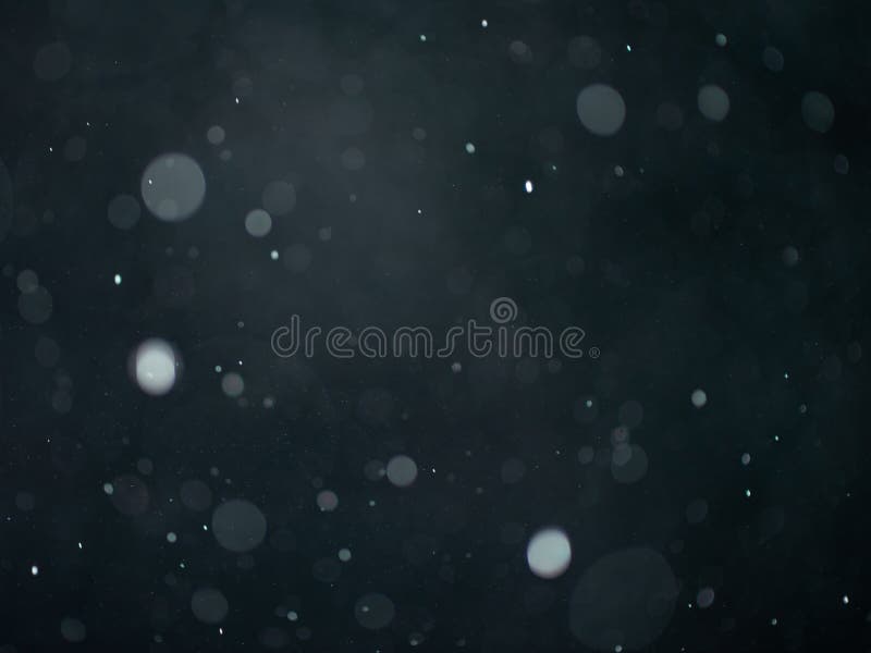 Falling Snow Or Rain Bokeh Texture Overlay On Blue Background. Stock ...