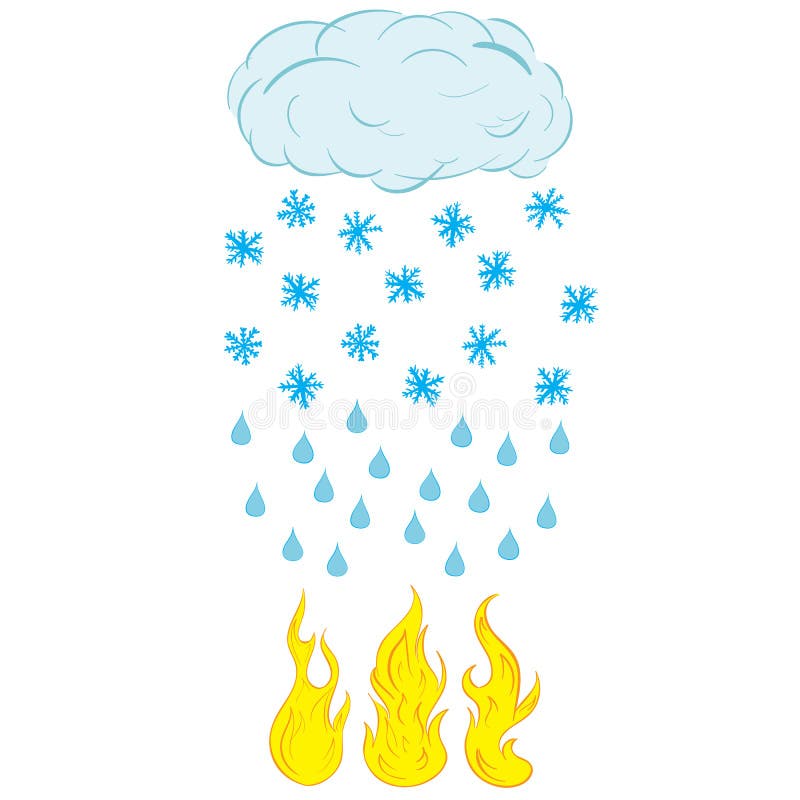 Snow rain and fire stock vector. Illustration of background - 62884159
