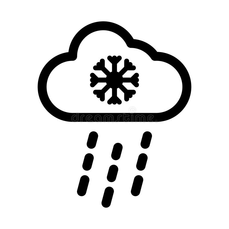 Snow rain icon stock vector. Illustration of icon, vector - 252637826