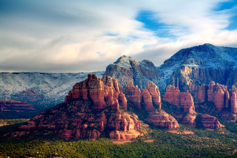 Snow on Red Rocks stock image. Image of snow, geological - 9955661