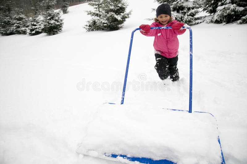 Snow removal stock photo. Image of little, cheerful, cleanup - 8358606