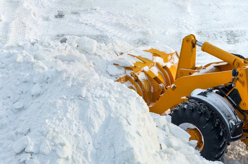 Snow removal stock photo. Image of excavator, earthmover - 45761882